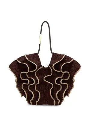 Zimmermann Goldentime Medium Rafia Tote - Brown