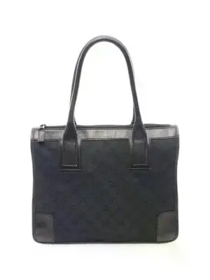 Gucci 2000s Gg Canvas Tote Bag - Black