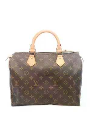 LOUIS VUITTON Monogram Speedy Tote Bag - Brown
