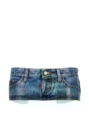 Dsquared2 Iced Wash Denim Mini Skirt - Blue