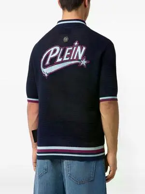 Philipp Plein Logo-patch Knitted Polo Shirt