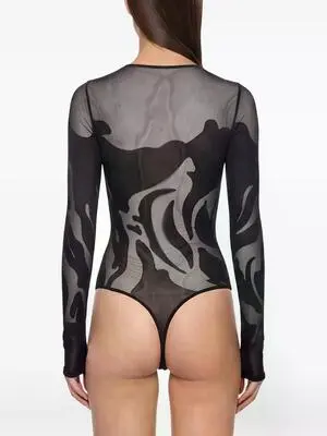 Wolford Rose-pattern Mesh Bodysuit