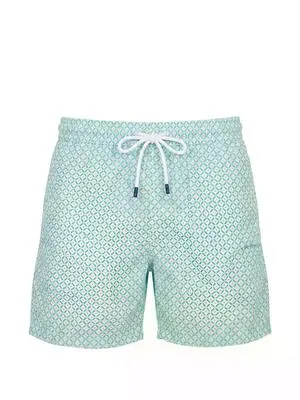 Fedeli Geometric-print Drawstring Swim Shorts