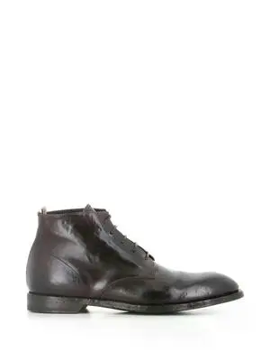 Officine Creative Sound Lace-up Leather Ankle Boots - Brown