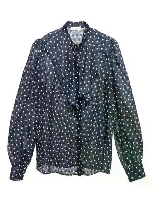 Sandro Polka Dot Metallic Stripe Shirt