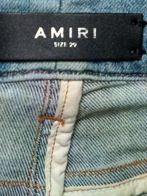 Amiri Distressed Crystal-embellished Jeans