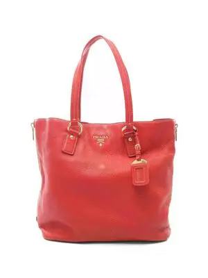 Prada Vitello Daino Tote Bag - Red