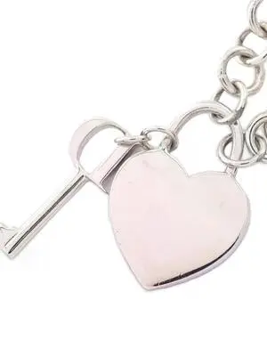 Dior Crystal Heart Padlock And Key Necklace