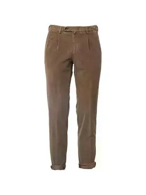 BRIGLIA 1949 Pleated Corduroy Trousers - Brown