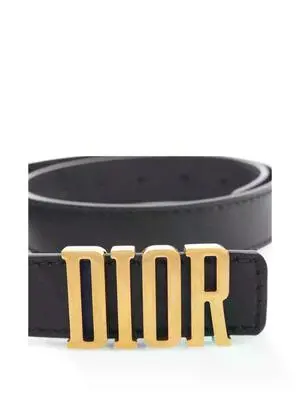 Dior 2010s Logo-buckle Leather Belt - Black