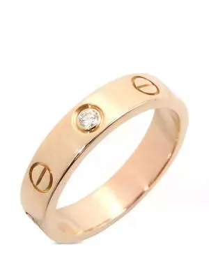 Cartier 18k Rose Gold Mini Love Diamond Ring - Pink