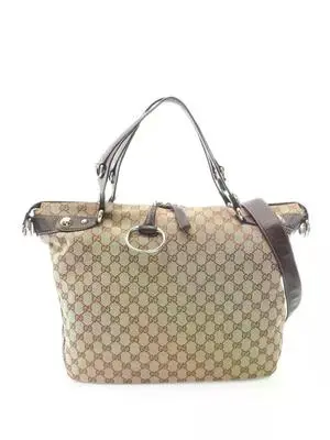 Gucci 2010s Icon Bit Gg Canvas Tote Bag - Neutrals