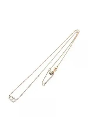 Dior 2010s Cd Rhinestone Necklace - Gold