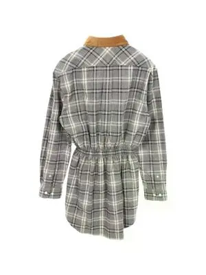Miu Miu 2010s Check-pattern Mini Shirt Dress