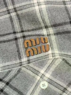 Miu Miu 2010s Check-pattern Mini Shirt Dress