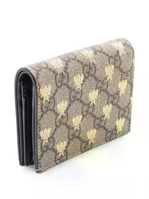 Gucci 2010s Gg Supreme Bee Bi-fold Wallet