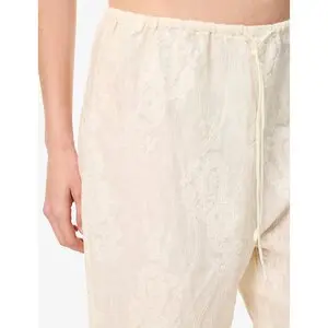 Dissh Cordelia Embroidered Cotton Cropped Trousers