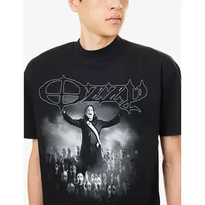 OZZY OSBOURNE Gas Mask Logo Cotton-blend T-shirt