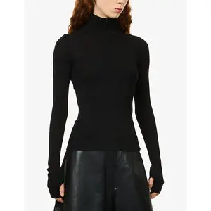 THE FRANKIE SHOP Sade Zipped Wool-blend Jumper