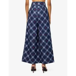 ARAM Pleated Monogram-print Tweed Trousers