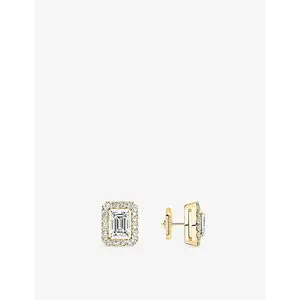Messika 18ct Gold And Emerald-cut Diamond Earrings - Yellow