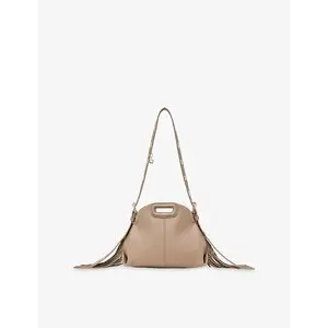 Maje Mini M Mini Grained-leather Bag - Mole