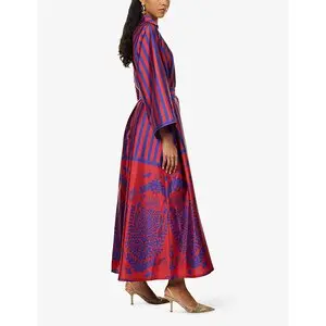 ARAM Brand-print Relaxed-fit Satin Kaftan