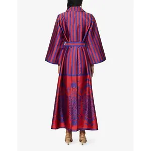 ARAM Brand-print Relaxed-fit Satin Kaftan