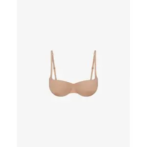 SKIMS Ultimate Balconette Stretch-woven Push-up Bra - Clay