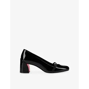 CHRISTIAN LOUBOUTIN Jane Nina 55 Patent Leather Pumps - Black