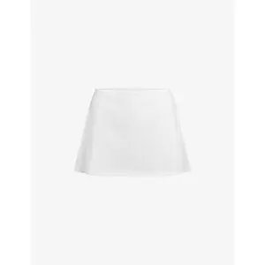 SKIMS Drop Needle Pointelle Cotton-jersey Mini Skirt - Snow