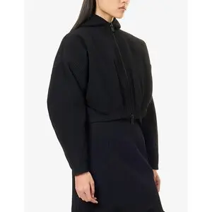 CFCL Padded Hypha Cropped Hooded Knitted Bomber Jacket