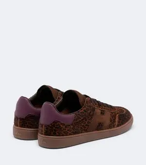 Hogan Leopard-print Calf Hair Lace-up Sneakers - Brown