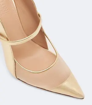 MALONE SOULIERS Maureen Leather And Mesh Mules