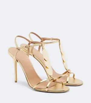 MALONE SOULIERS Kali Embellished Metallic Leather Sandals - Gold