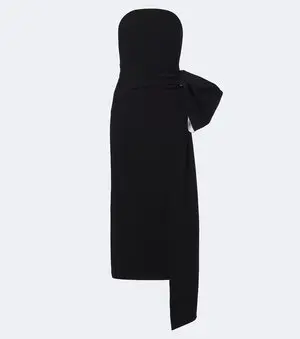 Roland Mouret Draped Strapless Crepe Cocktail Dress - Black