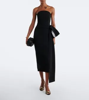 Roland Mouret Draped Strapless Crepe Cocktail Dress