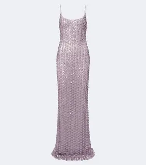 THE NEW ARRIVALS ILKYAZ OZEL Sequined Tulle Gown