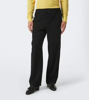 THE ROW Pascale Wool Twill Wide-leg Pants