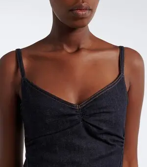 Jacquemus Pina De-nimes Gathered Denim Top