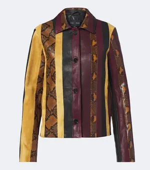 Proenza Schouler Sirine Snake-effect Striped Leather Jacket - Multicoloured