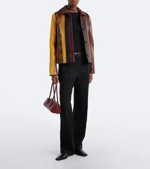Proenza Schouler Sirine Snake-effect Striped Leather Jacket