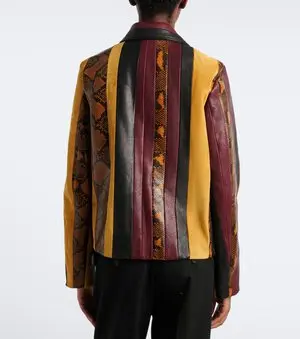 Proenza Schouler Sirine Snake-effect Striped Leather Jacket