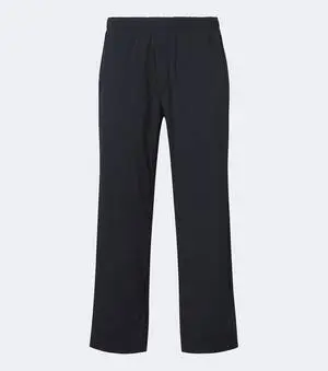 THE ROW Pascale Cotton-blend Poplin Straight Leg Trousers - Blue