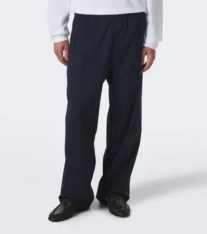 THE ROW Pascale Cotton-blend Poplin Straight Leg Trousers