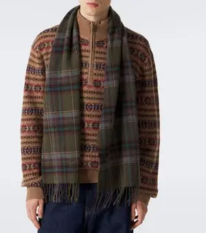 Polo Ralph Lauren Checked Fringed Wool Scarf