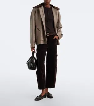 Citizens Of Humanity Thassos Cotton Corduroy Wide-leg Cargo Trousers - Brown