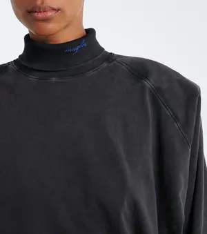 MUGLER Cotton Jersey Sweatshirt Dress
