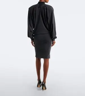 MUGLER Cotton Jersey Sweatshirt Dress