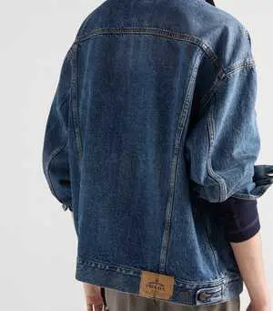 Prada Leather-collar Denim Jacket